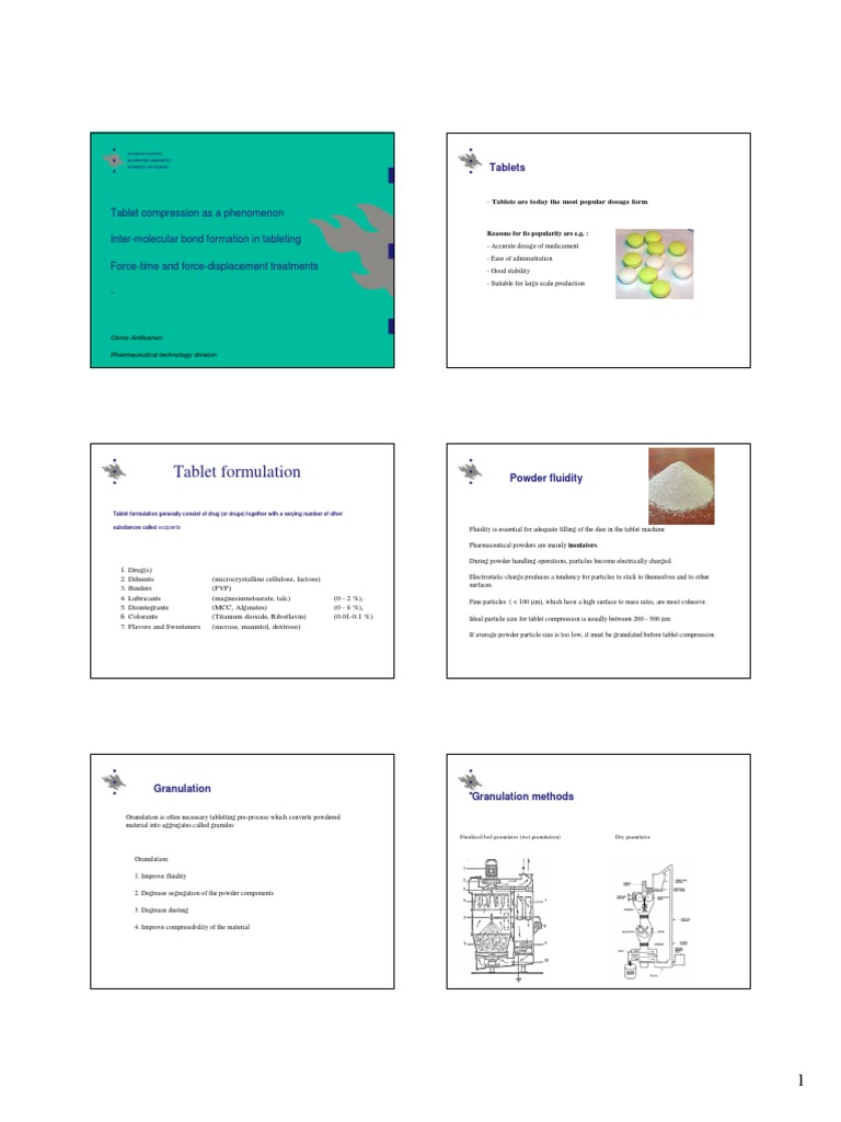 Tablet Compression Techniques Explained | PDF | Tablet (Pharmacy ...