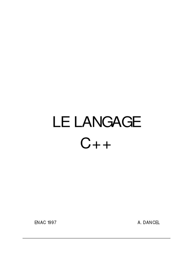 Bouquin CPP | PDF | Classe (informatique) | C (Langage de programmation)