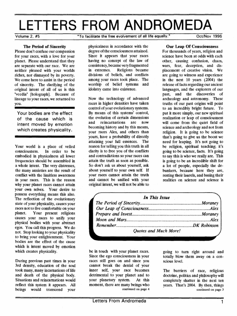 Letters From Andromeda - v2n5 | PDF | Moon | Natural Satellite