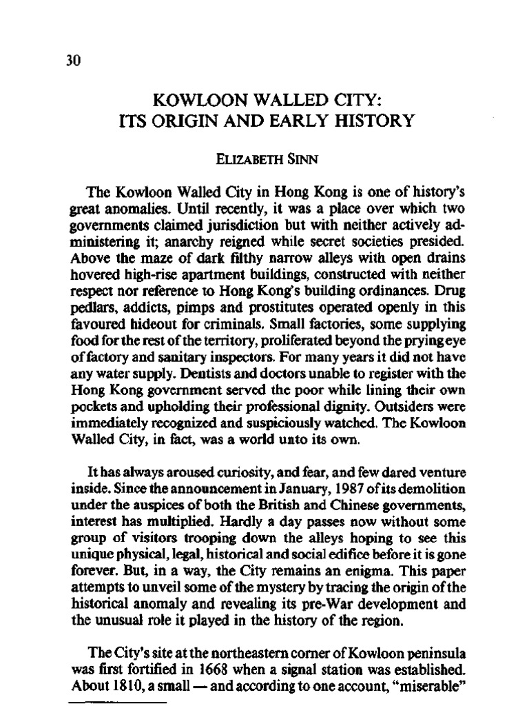 History of Kowloon Walled City | PDF | Hong Kong