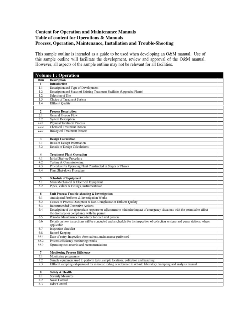 Content For Operation and Maintenance Manuals | PDF | Pump | Nature
