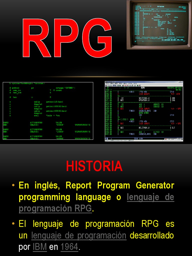 Lenguaje RPG: Historia y Características | PDF | Ibm Rpg | HTML