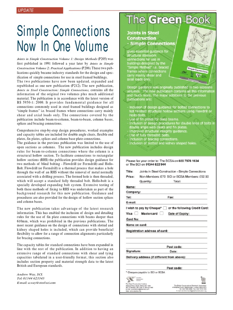 Simple Connections Now in One Volume | PDF | Column | Screw
