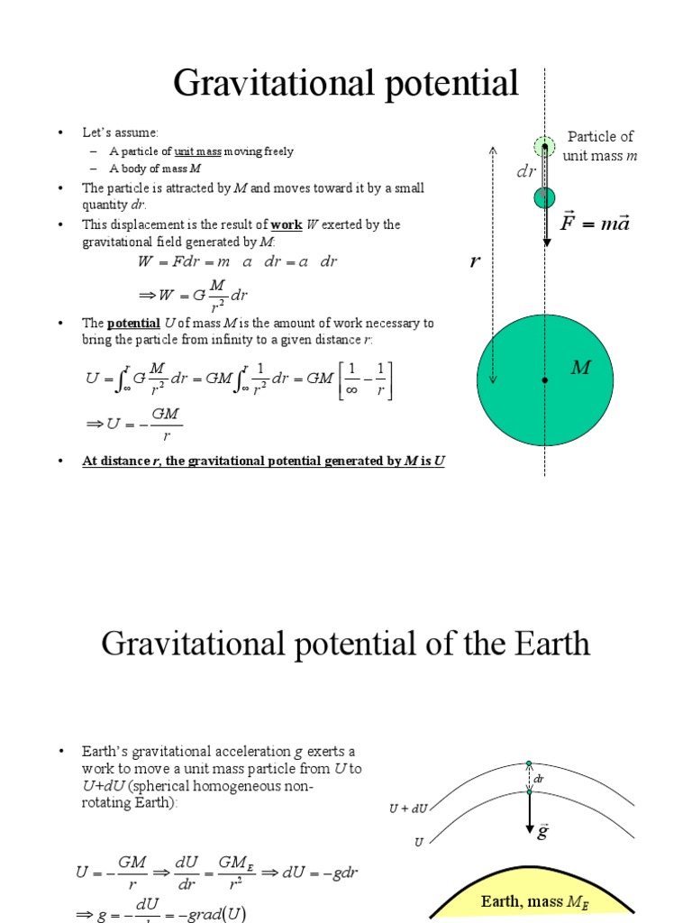 Gravitational Potential: Particle of Unit Mass M | PDF | Latitude ...