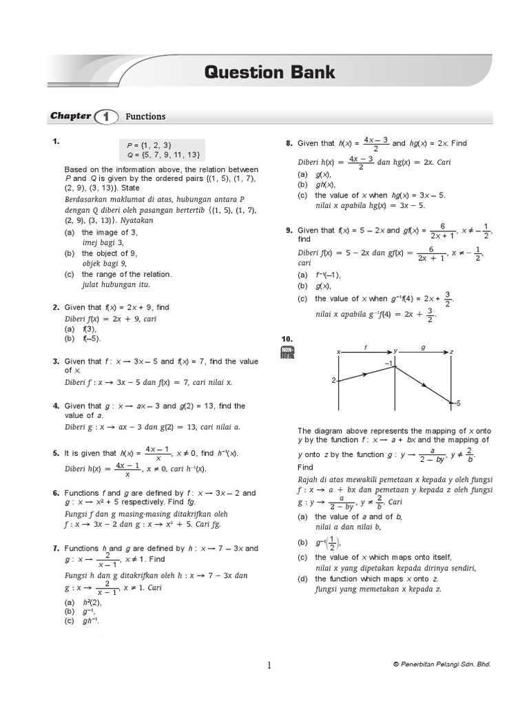 Form 4 Additional Mathematics Question Bank: A Comprehensive Collection ...
