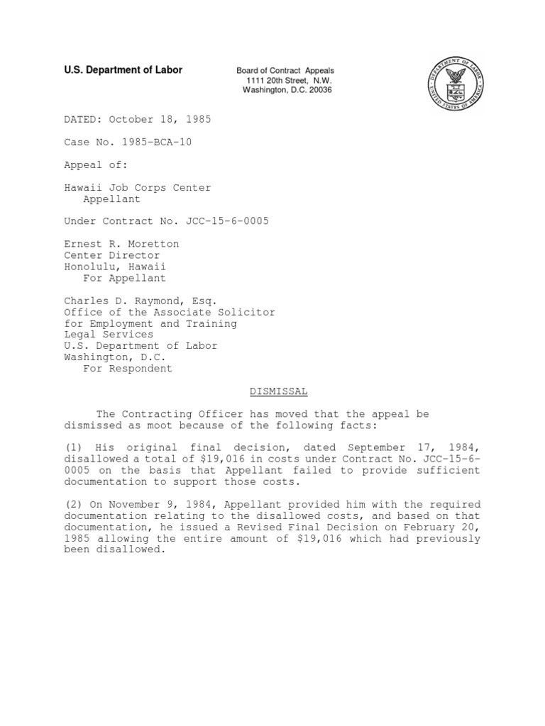 Department of Labor: 1985 00010 | PDF | Law