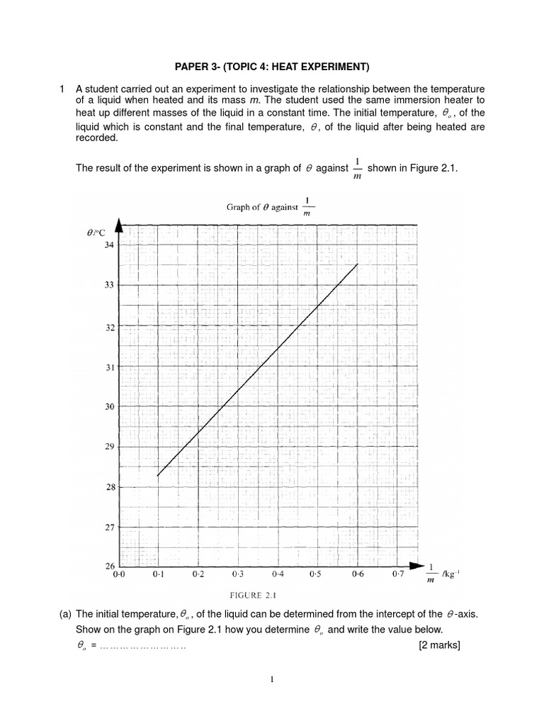 Question Paper 3 (Topic 4 - Heat P3) | PDF | Experiment | Celsius