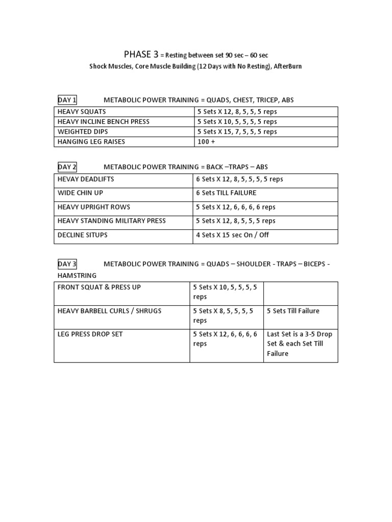 Phase 3 Exercise Program | PDF | Self-Improvement