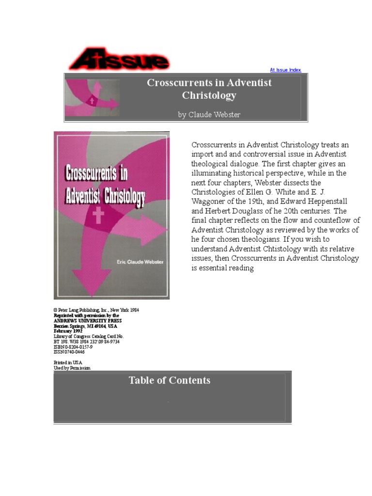 Crosscurrents in Adventism | PDF | Christology | Incarnation (Christianity)