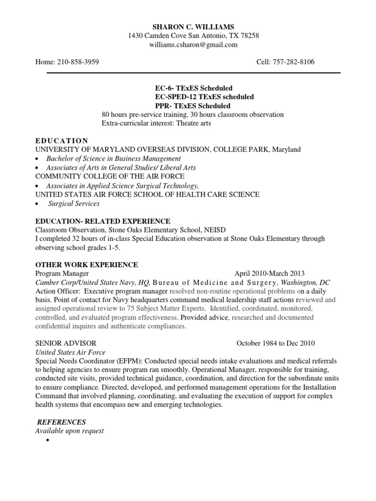 S C Williams-Teachers Resume | PDF