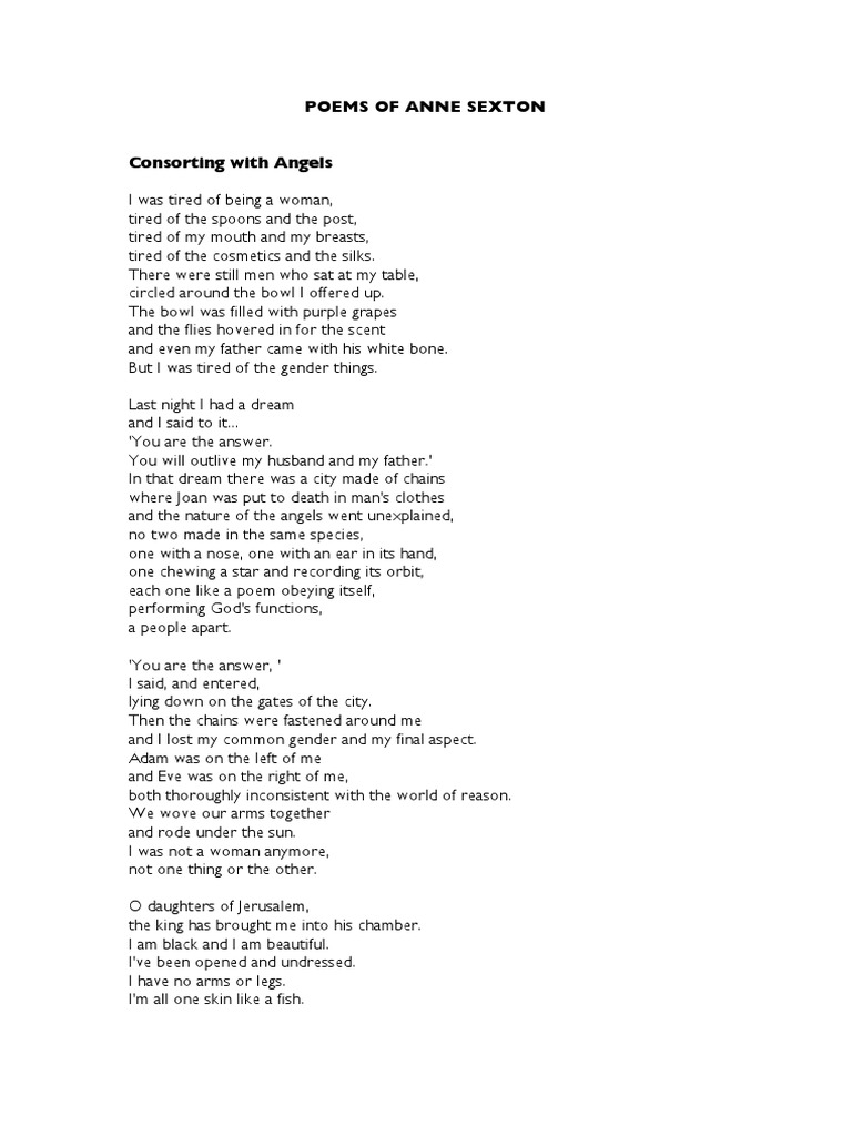 Poems of Anne Sexton | PDF | Clothing