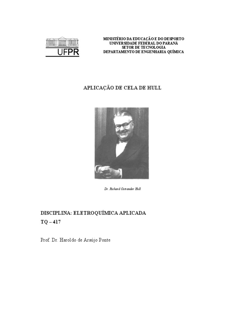 Aplicação da Célula de Hull para Análise e Determinação da Composição ...