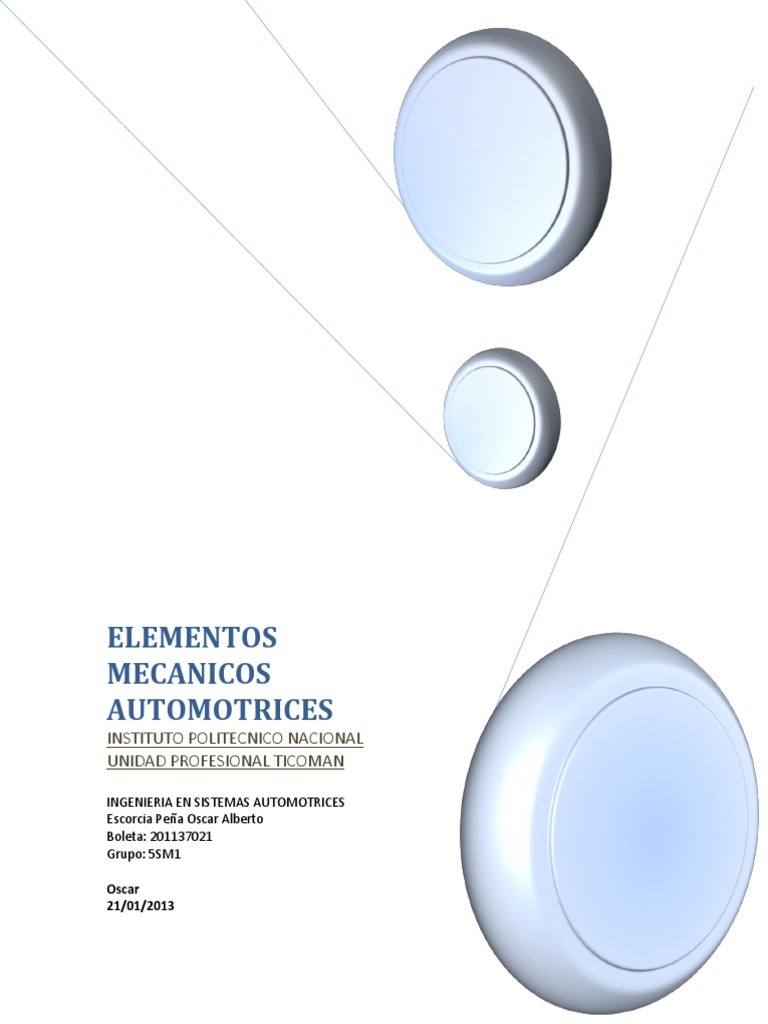 Elementos Mecanicos Automotrices Apuntes | PDF | Movimiento (física) | Eje