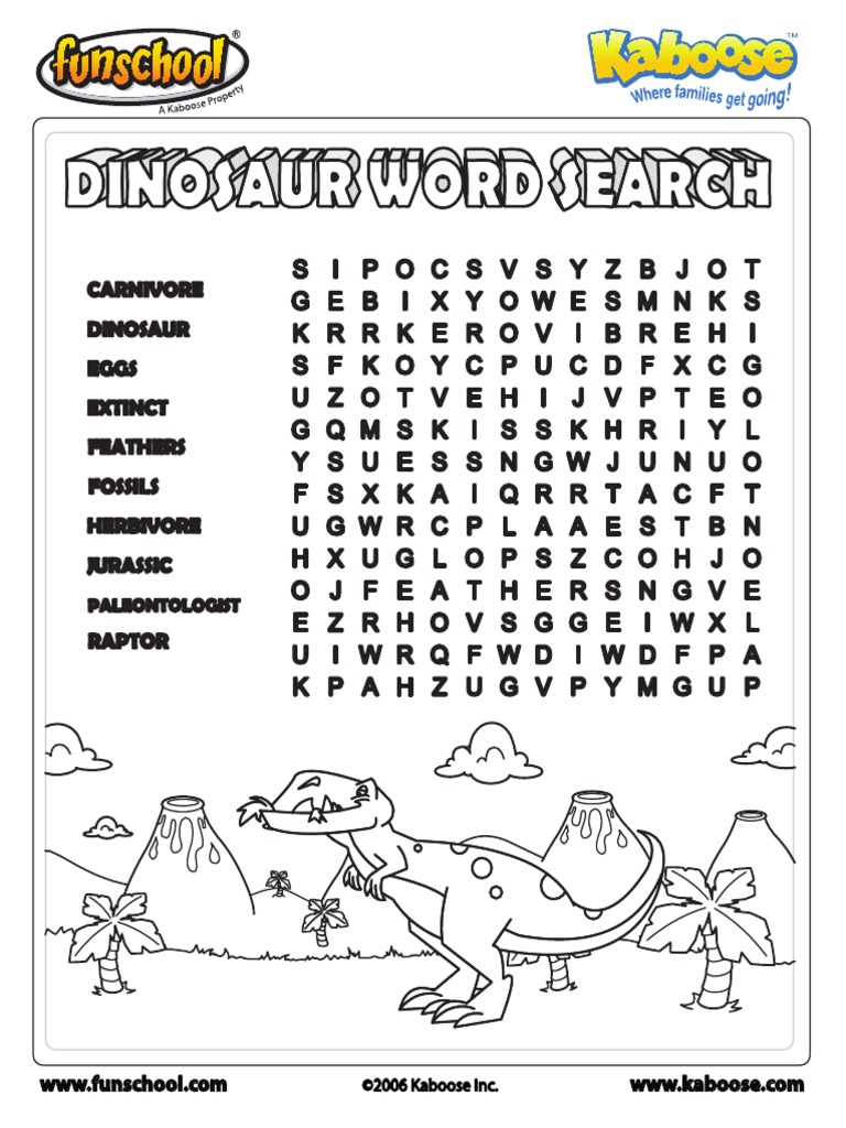 Dinosaur Wordsearch | PDF