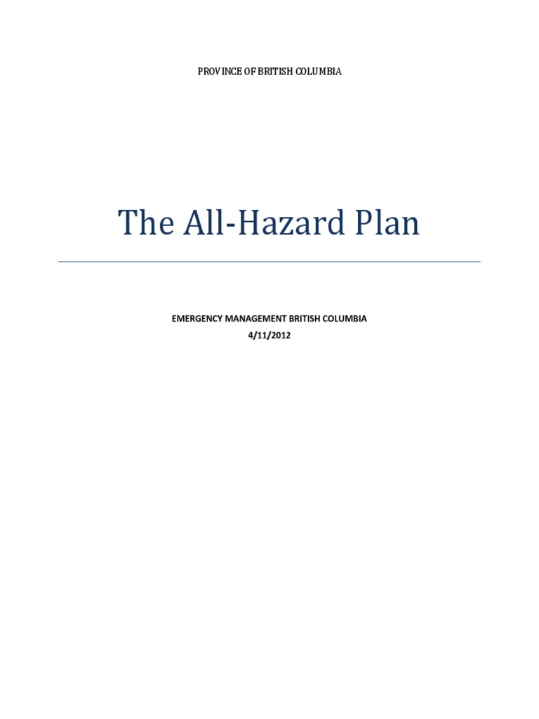 British Columbia All-Hazard Emergency Plan | PDF | Emergency Management ...
