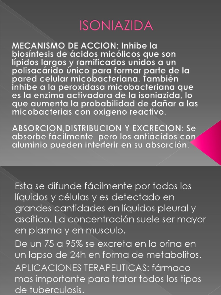 ISONIAZIDA | PDF | Medicamentos con receta | Medicina CLINICA
