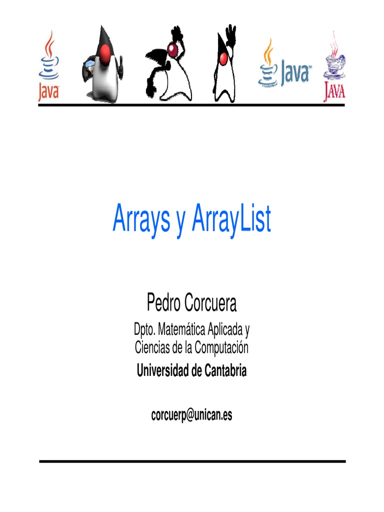 Arrays Pdf Estructura De Datos De Matriz Java Lenguaje De Programación