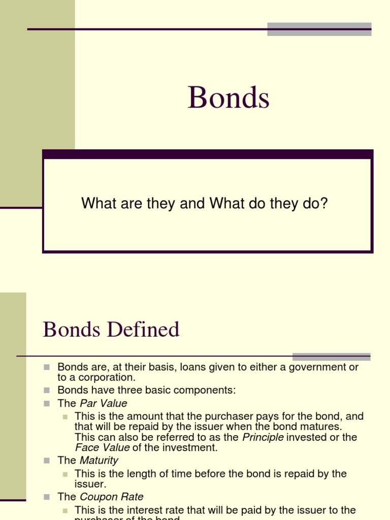 Bonds: What Are They and What Do They Do? | PDF | United States ...