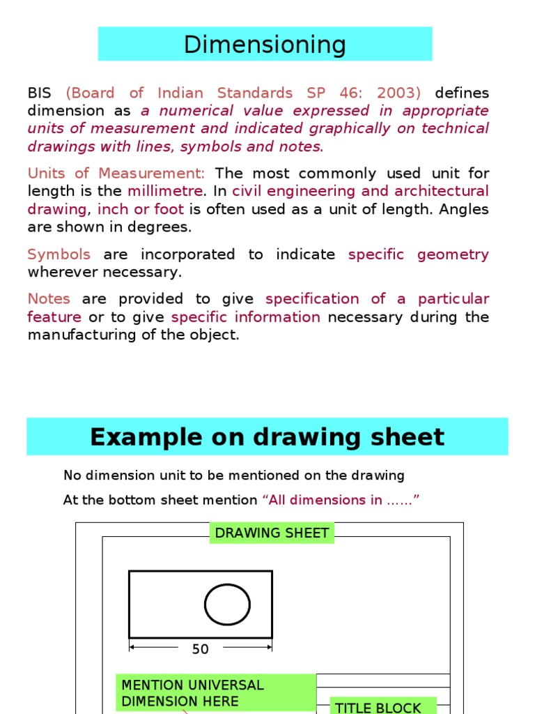 Dimensioning As Per BIS Standard | PDF | Technical Drawing | Sphere