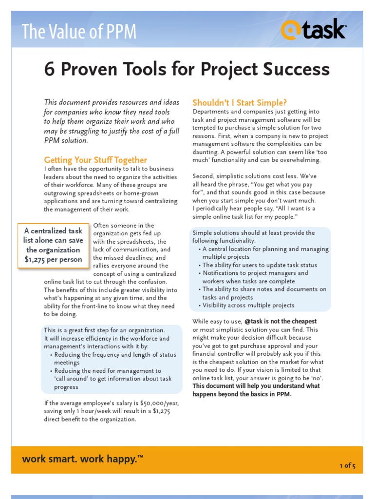 The Value of PPM: 6 Proven Tools For Project Success | PDF | Project ...