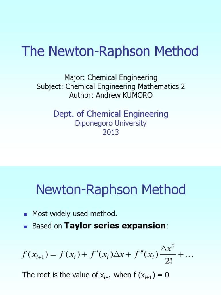 The Newton Raphson Method | PDF | Mathematical Relations | Numbers