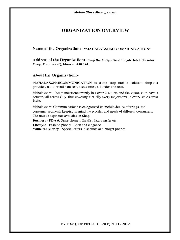 Mobile Store Management Black Book | PDF | Feasibility Study | Unified ...