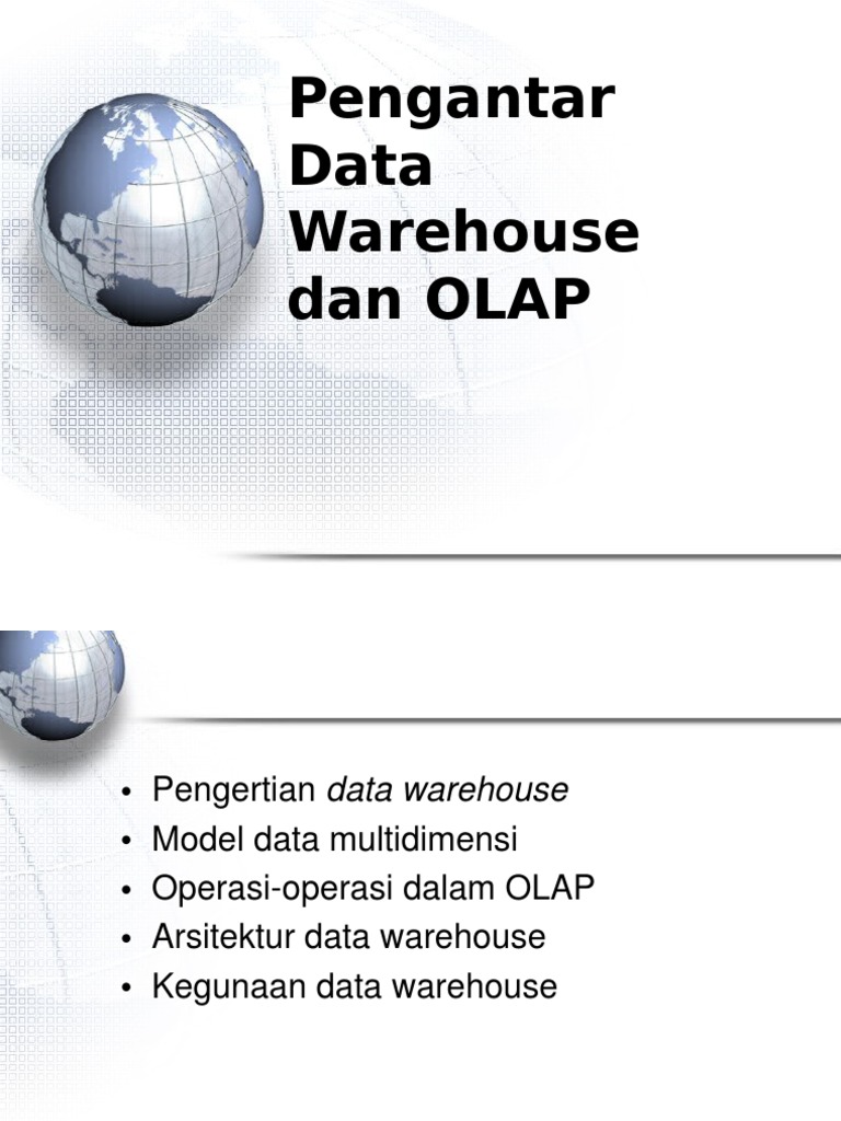 Bagian 8 Data Warehouse Dan Olap | PDF | Gudang Data | Basis data