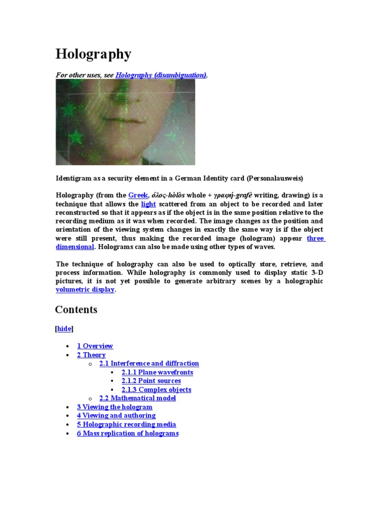 Holography | PDF