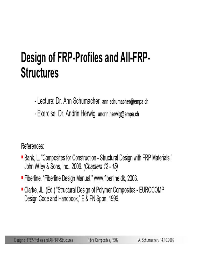 Design of FRP-Profiles and All-FRP-Structures | PDF | Epoxy | Bending