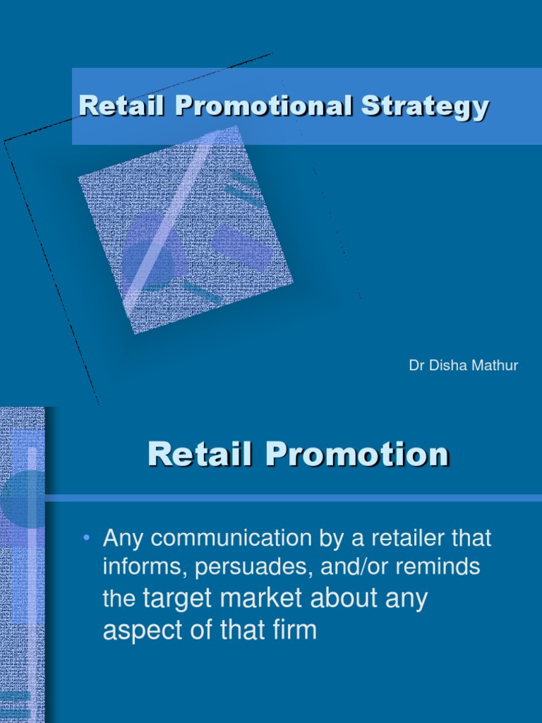 Retail Promotional Strategy: DR Disha Mathur | Download Free PDF ...