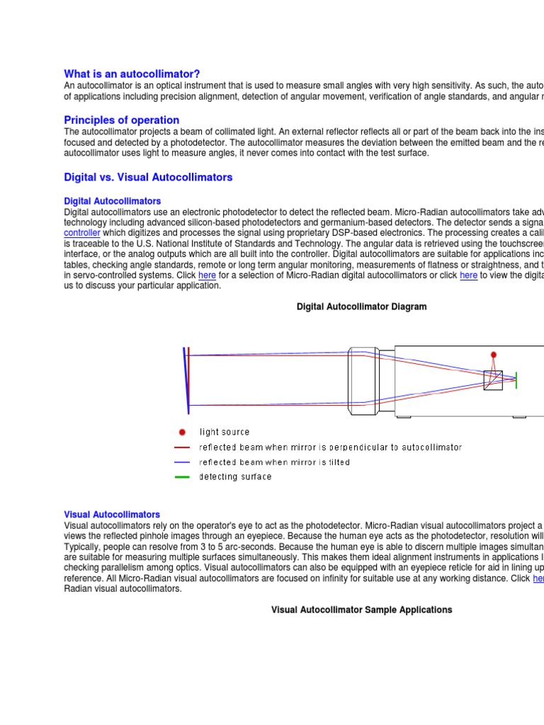 What Is An Autocollimator | PDF | Optics | Laser
