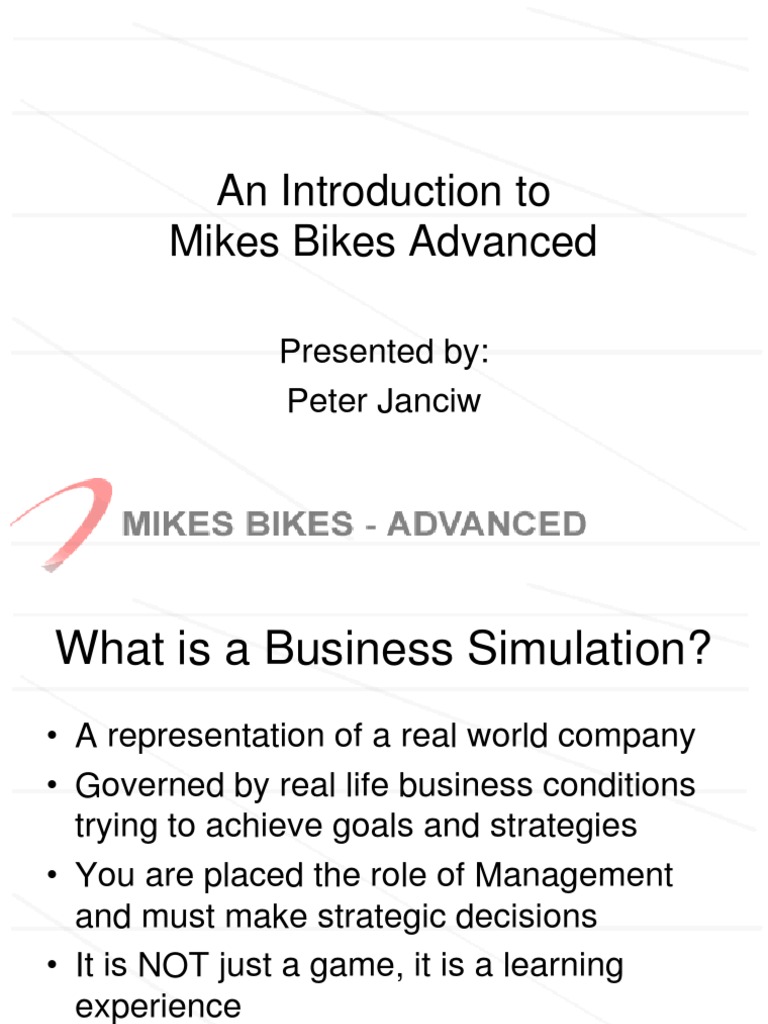Mikes Bikes Advanced Simulation Guide | PDF | Strategic Management ...