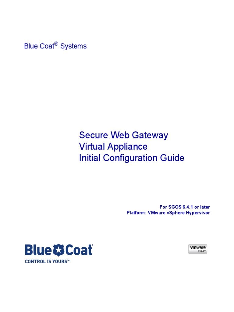 ProxySG SWG Initial Configuration Guide | PDF | V Mware | Computer Network