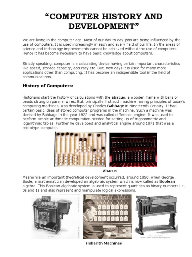 Historical Development of Computers | PDF | Integrated Circuit | Very ...