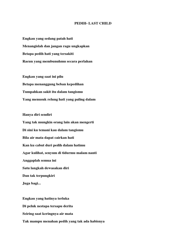 Lirik Lagu Tentang Cinta dan Kehilangan | PDF | Surga | Rekreasi