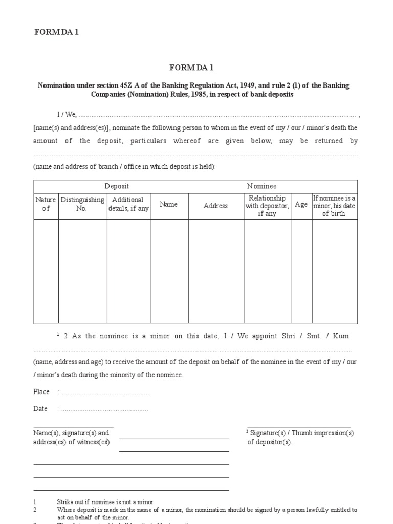 Form DA 1 Addition of Nomination | PDF | Government | Justice