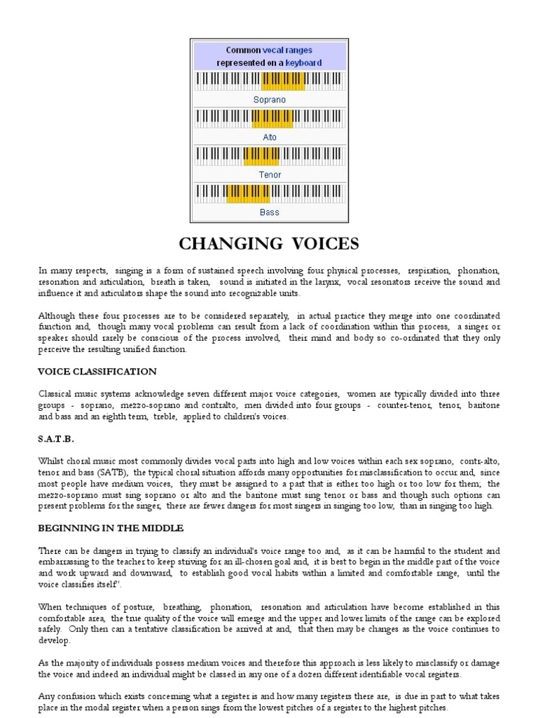 Vocal Ranges and Voice Registers Explained | PDF | Singing | Vocal Pedagogy