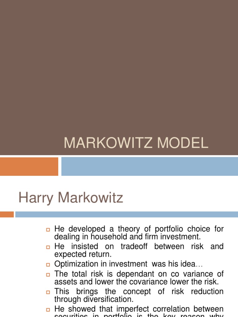 Markowitz Model | PDF | Capital Asset Pricing Model | Beta (Finance)