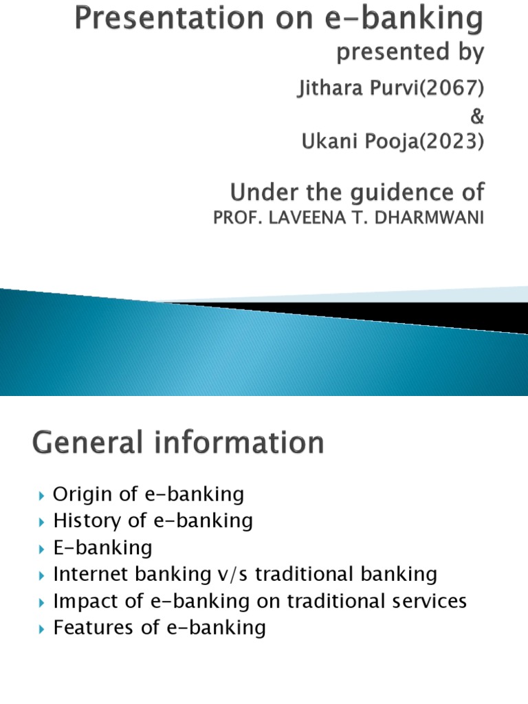 Presentation On E-Banking | PDF | Online Banking | Banks & Banking