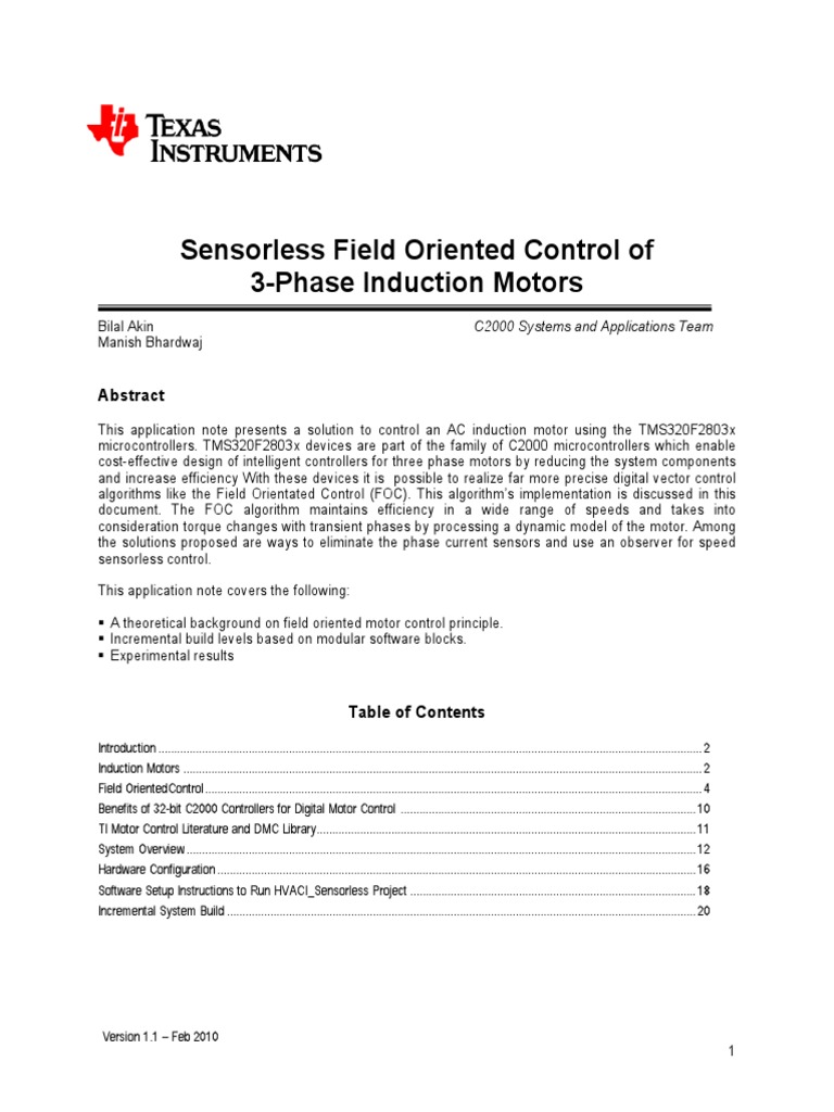 Sensorless FOC of ACI | PDF | Electric Motor | Power Inverter
