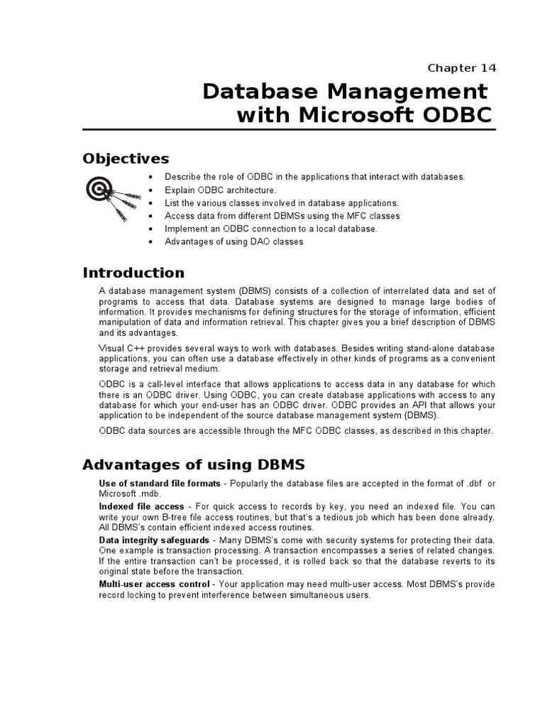 14 Database Management With Microsoft ODBC | PDF | Database Transaction | Databases