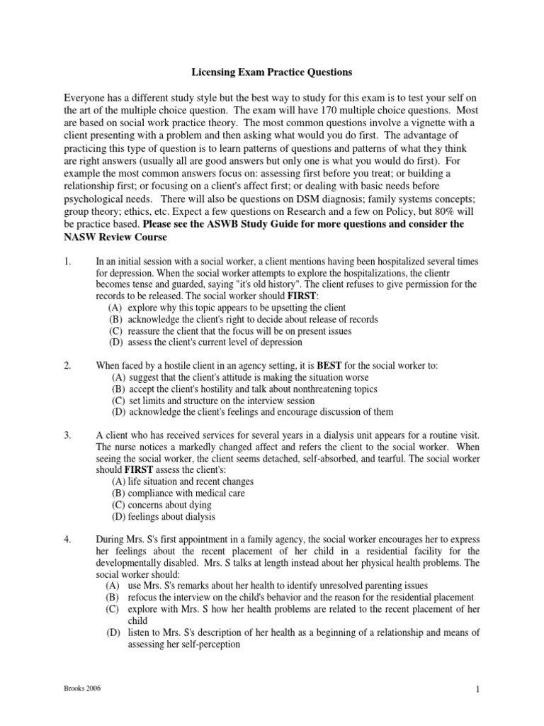 Licensing Exam Practice: Preparing for the Social Work Licensing Exam ...