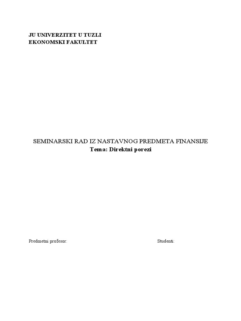 Direktni Porezi | PDF