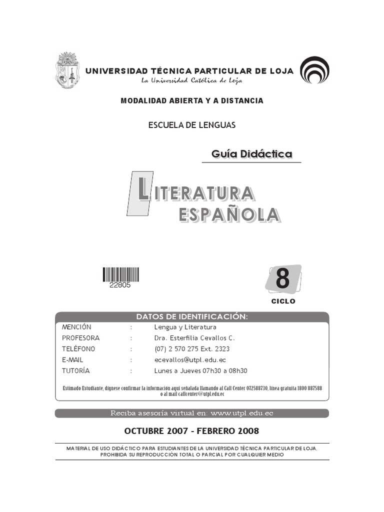 Guia Didáctica de Literatura Española | PDF | Science | Conocimiento
