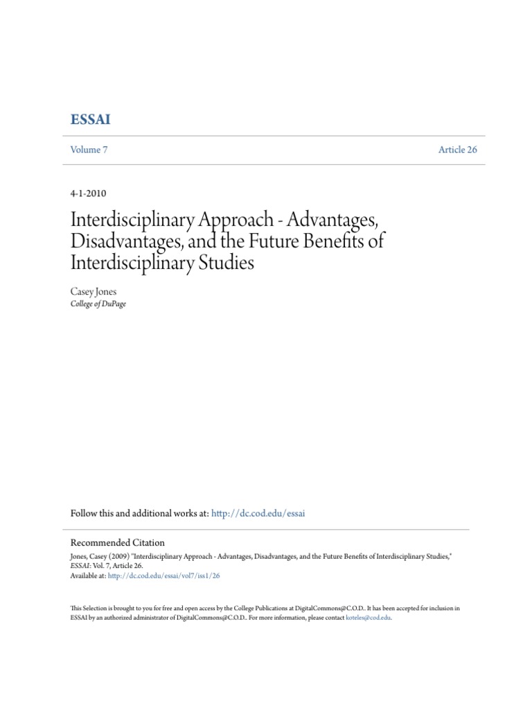 Interdisciplinary Approach - Advantages, Disadvantages, and The Future ...