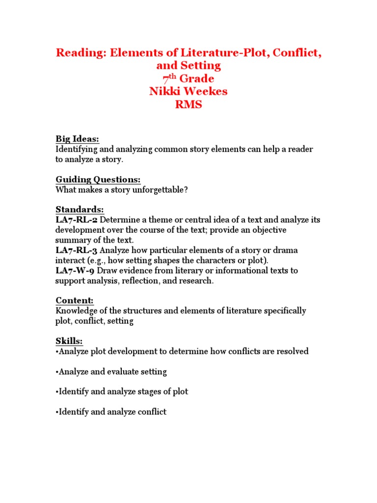 Analyzing Plot, Conflict, and Setting | PDF | Plot (Narrative)