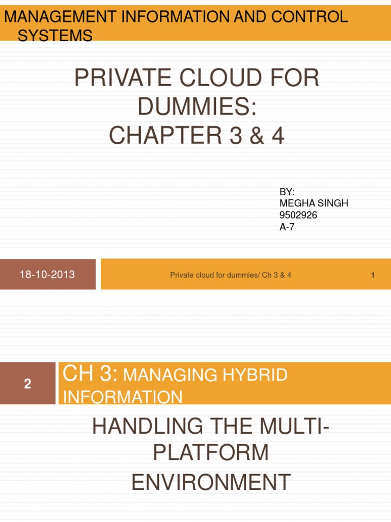 Private Cloud For Dummies: Chapter 3 & 4: Management Information and ...