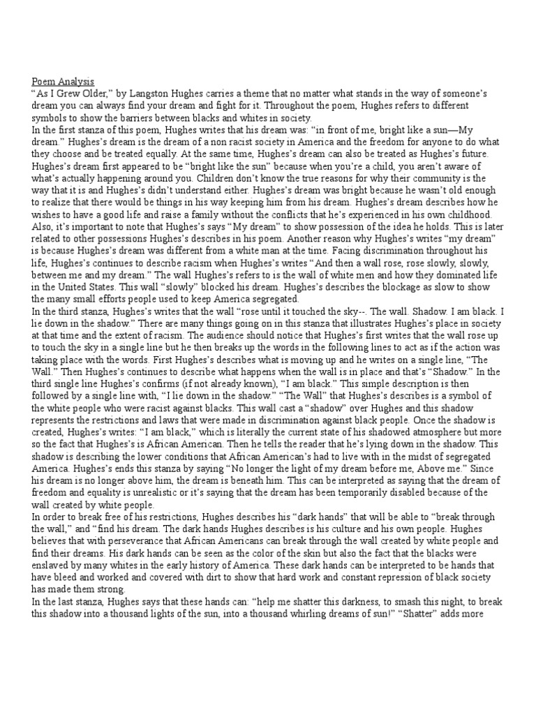 10 E As I Grew Older Analysis | PDF | Shadow | Racism