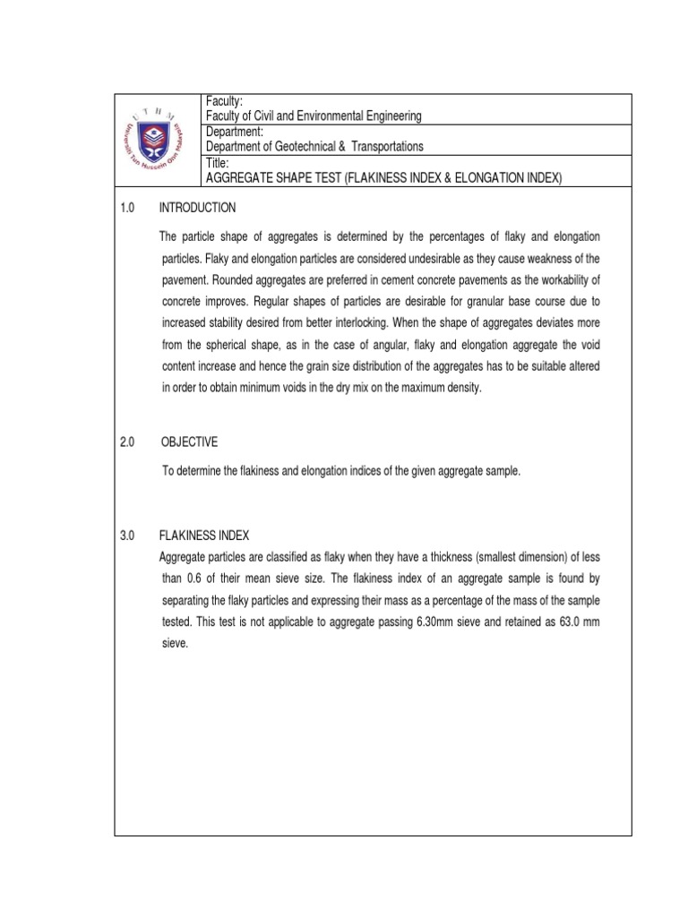 Flakiness & Elongation Test | PDF | Geotechnical Engineering | Concrete