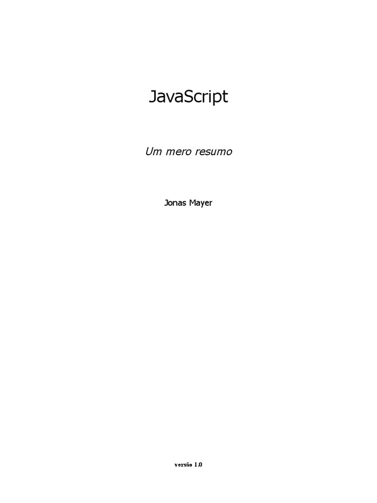 Livro JavaScript Um Mero Resumo | PDF | Script Java | Estrutura de dados de matriz